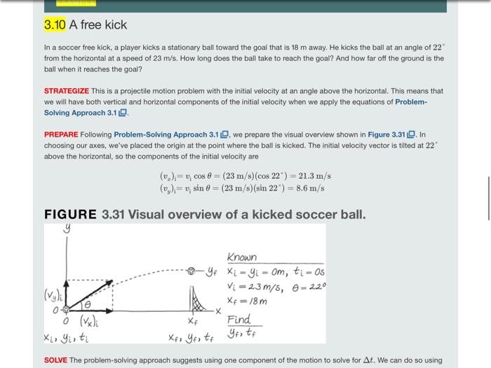 Solved 3.10 A free kick In a soccer free kick, a player | Chegg.com
