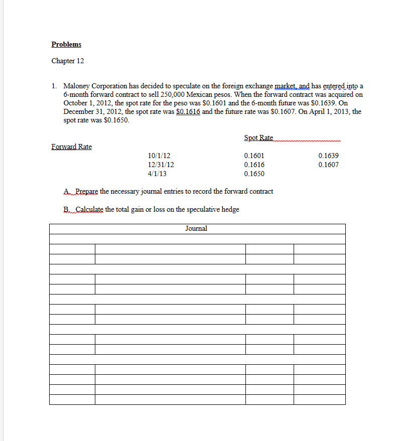 Solved Problems Chapter 12 1. ﻿Maloney Corporation has | Chegg.com