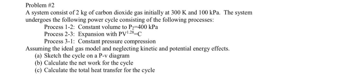 Solved Problem #2A system consist of 2kg ﻿of carbon dioxide | Chegg.com
