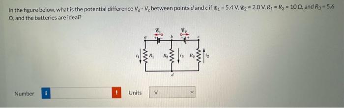 Solved In the figure below, what is the potential difference | Chegg.com