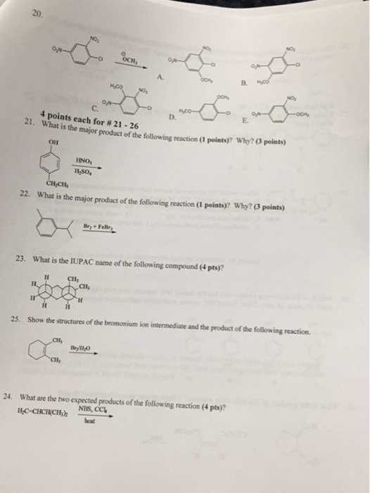 Solved 20. NO OCH B. Mco A. NO2 NOs OCHy -oCH HCO- E D. 4 | Chegg.com