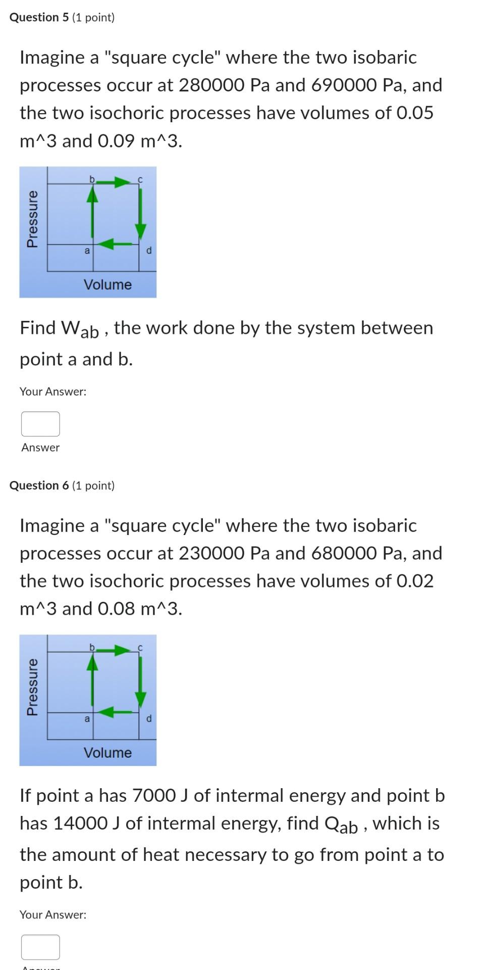 Solved Question 5 (1 point) Imagine a "square cycle" where | Chegg.com