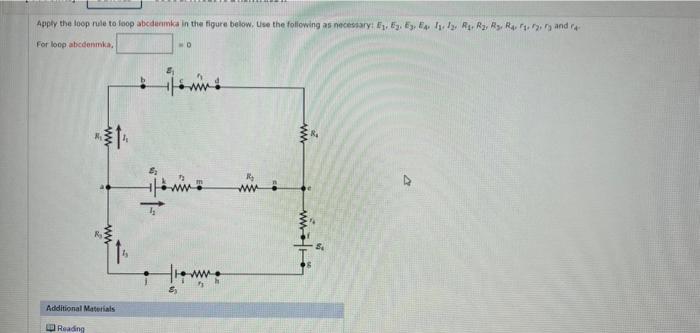 Solved Apply the loop rule to loop abcdenmka in the figure | Chegg.com