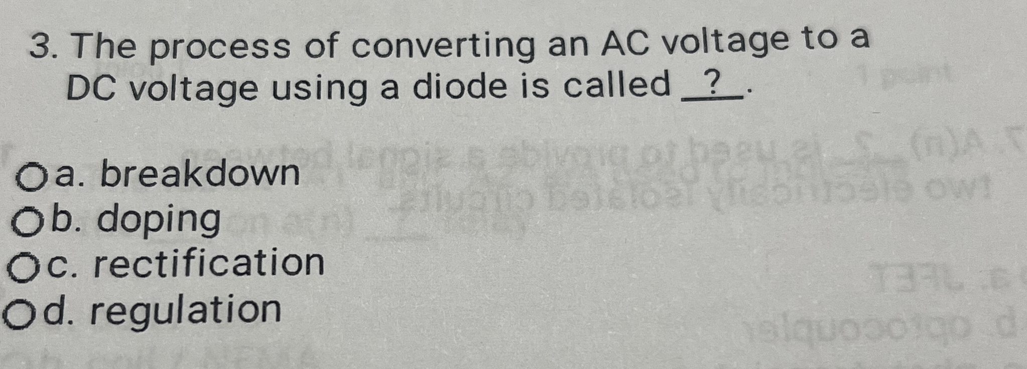 Solved The process of converting an AC ﻿voltage to a DC | Chegg.com
