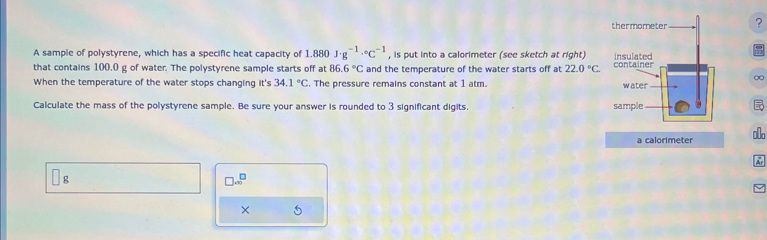 Solved A sample of polystyrene, which has a specific heat | Chegg.com