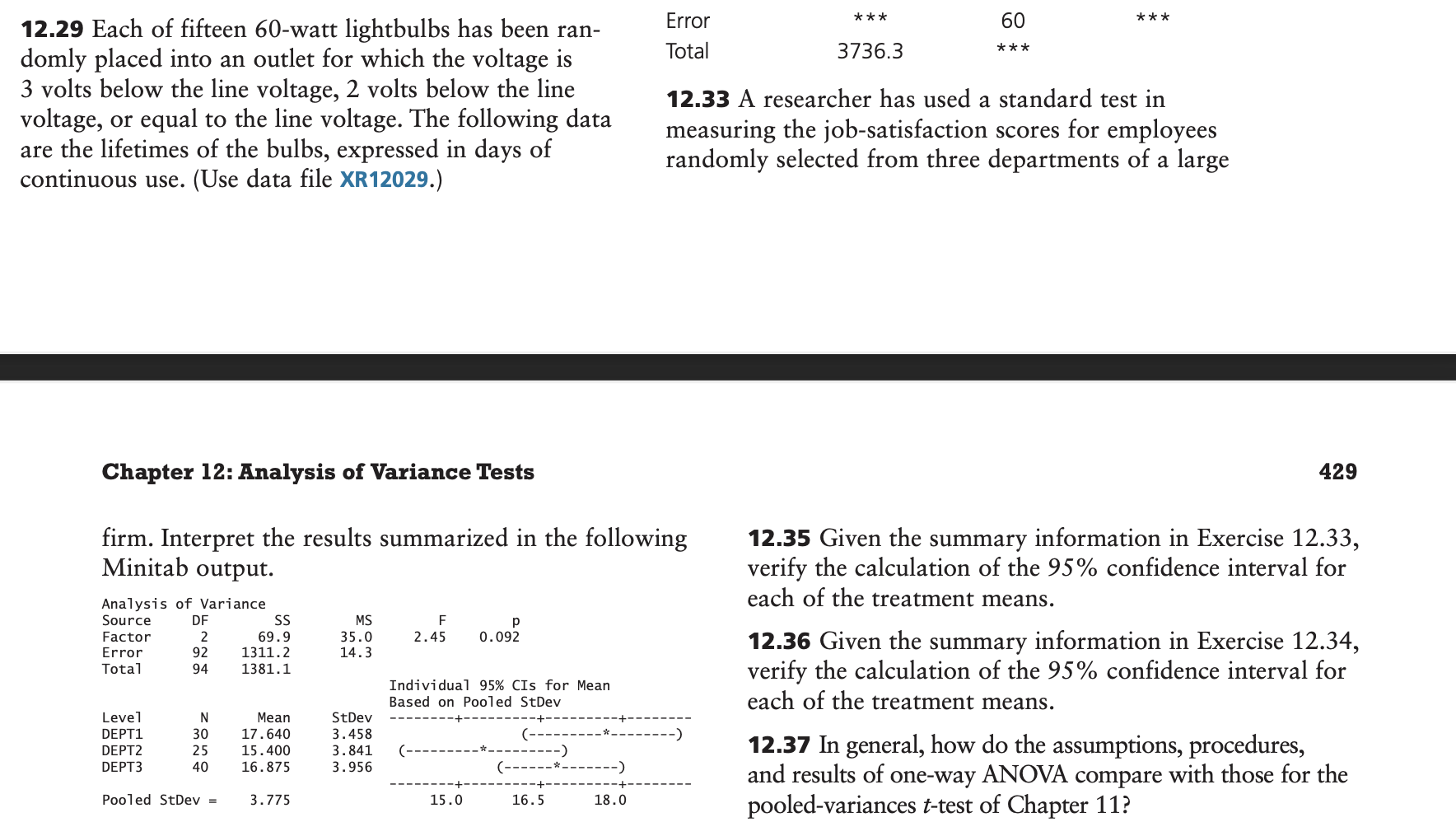 12.29 ﻿Each of fifteen 60 -watt lightbulbs has been | Chegg.com