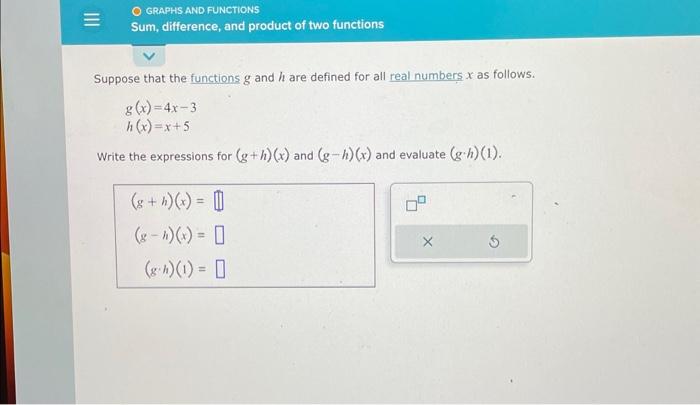 Solved Suppose that the functions g and h are defined for | Chegg.com