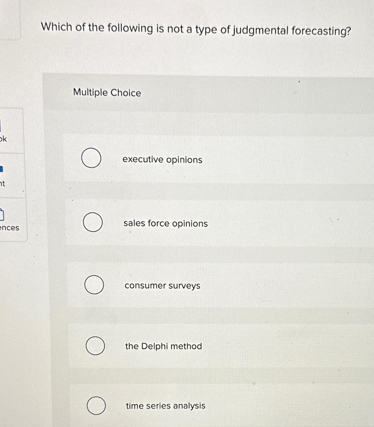 Solved Which of the following is not a type of judgmental | Chegg.com