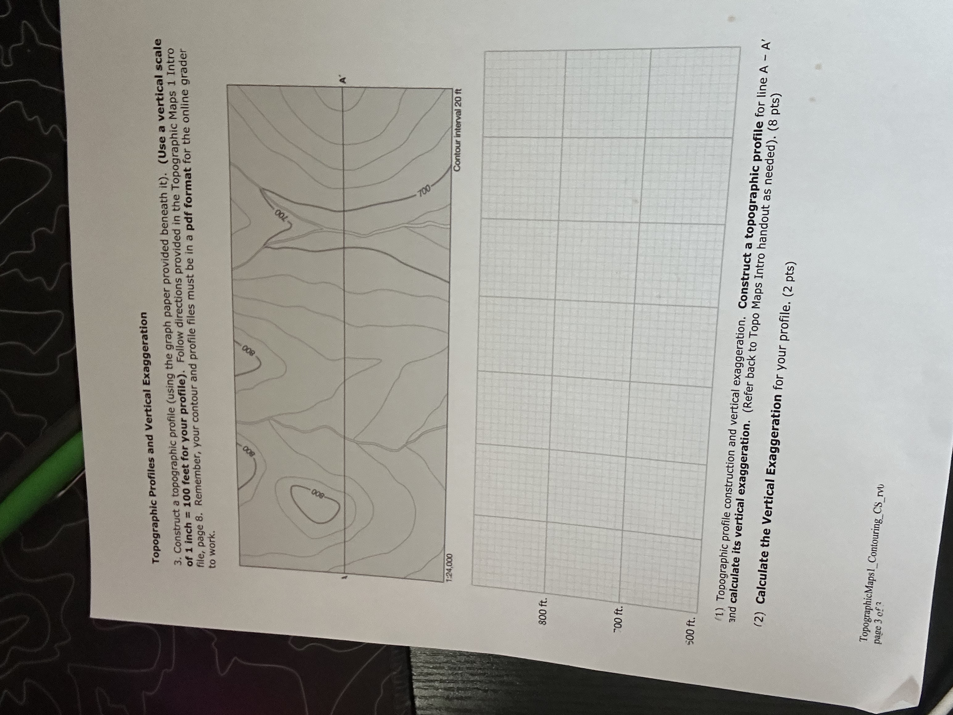 TOPOGRAPHIC MAPS 1 - ﻿Contouring & Topo Profile pdf | Chegg.com