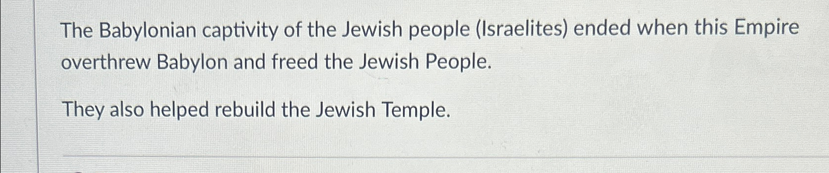 Solved The Babylonian captivity of the Jewish people | Chegg.com