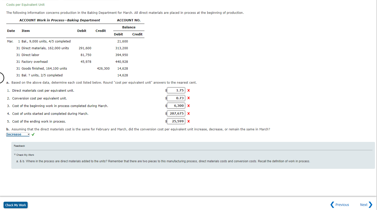 Solved Costs per Equivalent UnitThe following information | Chegg.com
