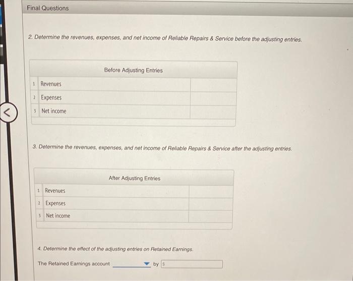 Solved Reliable Repairs \& Service, an electronics repair | Chegg.com