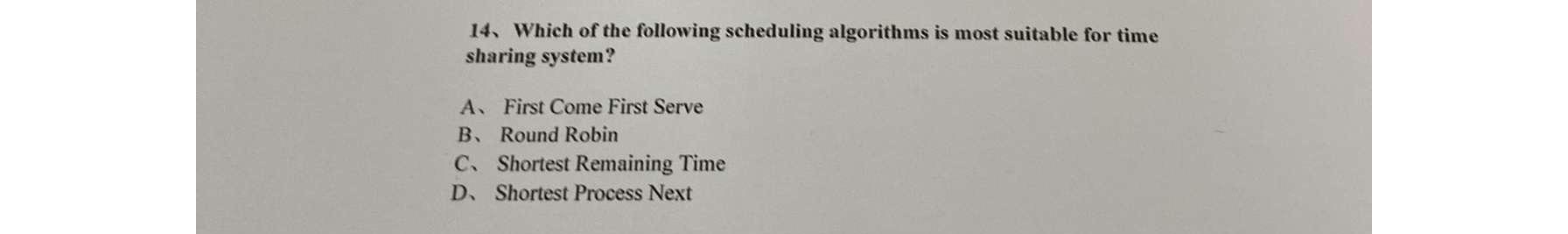 Solved Which of the following scheduling algorithms is most | Chegg.com
