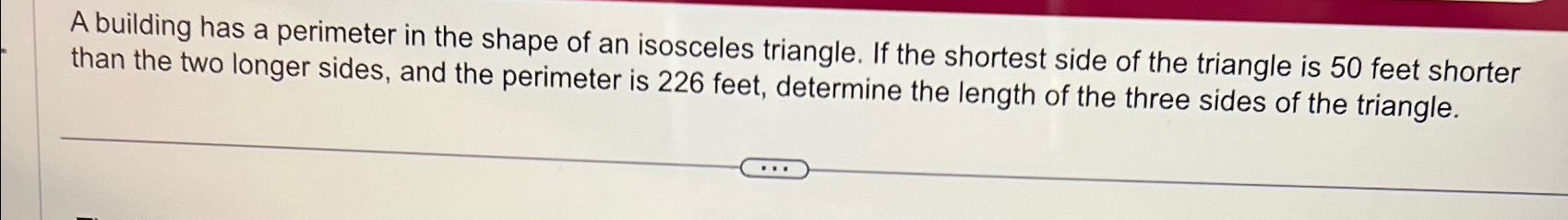 Solved A building has a perimeter in the shape of an | Chegg.com