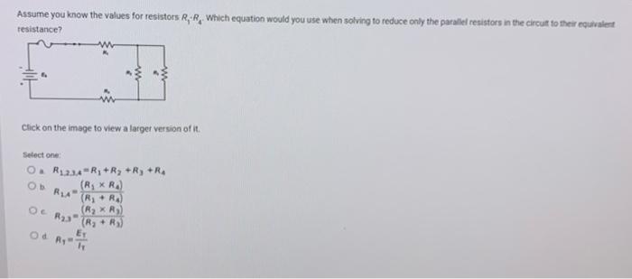 Solved Assume you know the values for resistors R1⋅R4. Which | Chegg.com