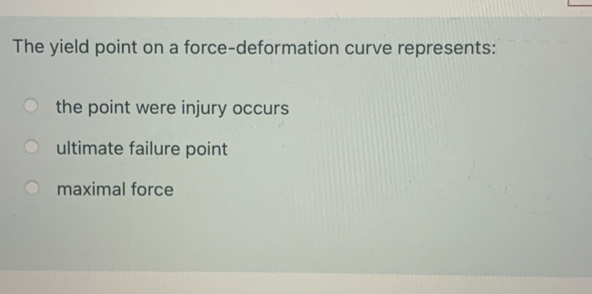 Solved The yield point on a force-deformation curve | Chegg.com