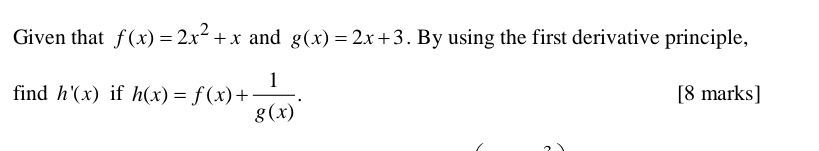 Solved Given that f(x)=2x2+x ﻿and g(x)=2x+3. ﻿By using the | Chegg.com