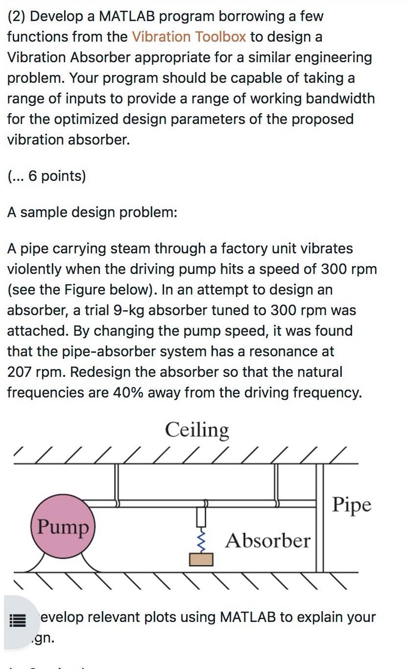 Solved (2) ﻿Develop a MATLAB program borrowing a few | Chegg.com