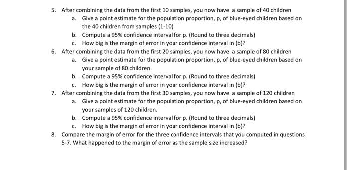 Solved Below is simulated data for inheriting blue eyes | Chegg.com