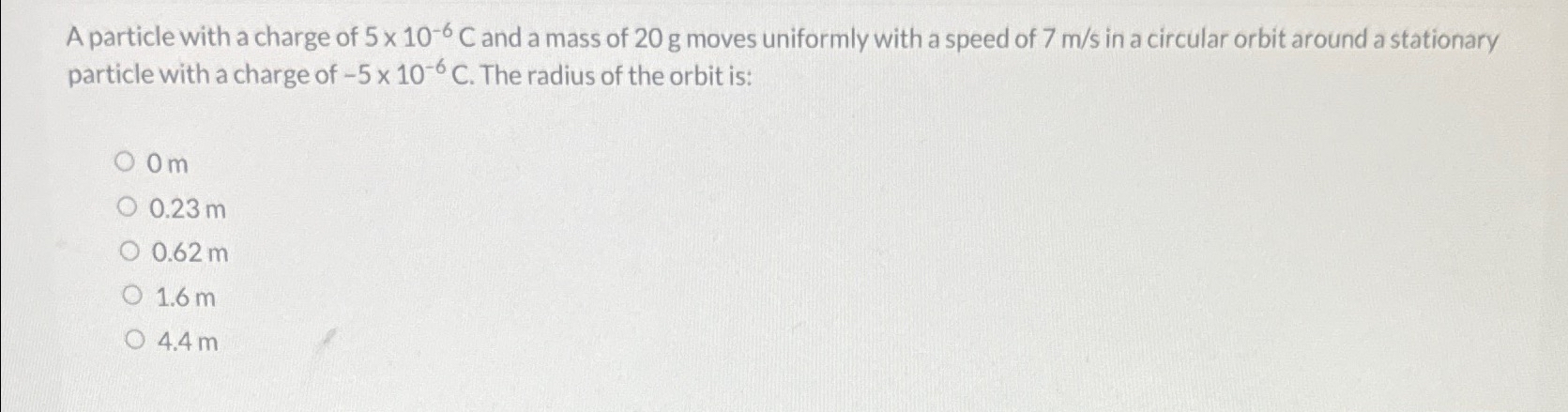 Solved A particle with a charge of 5×10-6C ﻿and a mass of | Chegg.com