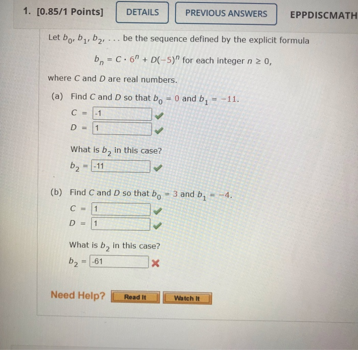 Solved 1. [0.85/1 Points] DETAILS PREVIOUS ANSWERS | Chegg.com