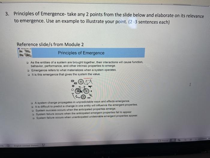 Solved 3. Principles of Emergence-take any 2 points from the | Chegg.com