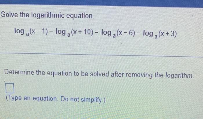 Solved Solve the logarithmic equation. | Chegg.com