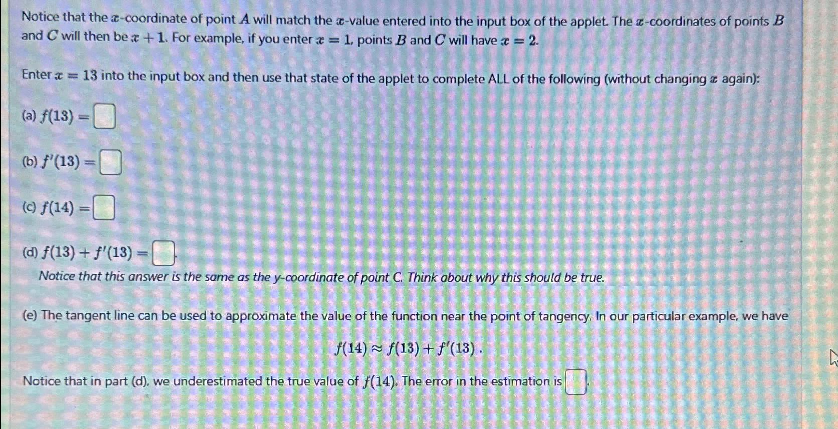 Solved Notice that the x-coordinate of point A will match | Chegg.com