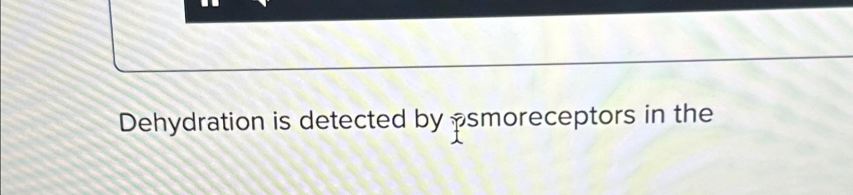 Solved Dehydration is detected by psmoreceptors in the | Chegg.com Solved Dehydration is detected by psmoreceptors in the | Chegg.com