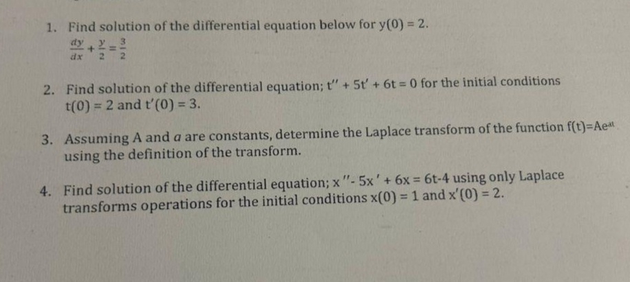 1) ﻿Find solution of the differential equation below | Chegg.com