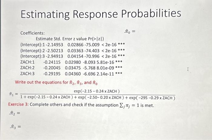 Solved Î1 Estimating Response Probabilities Coefficients: 1 | Chegg.com