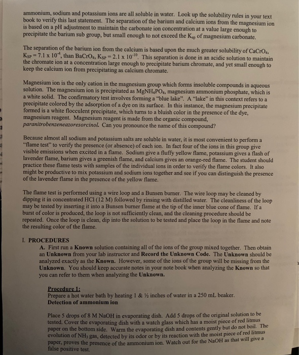 Solved 1. Using the Ksp values given in this experiment for | Chegg.com