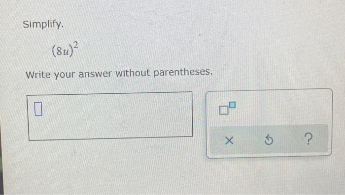 Solved Simplify. (su)? Write your answer without | Chegg.com