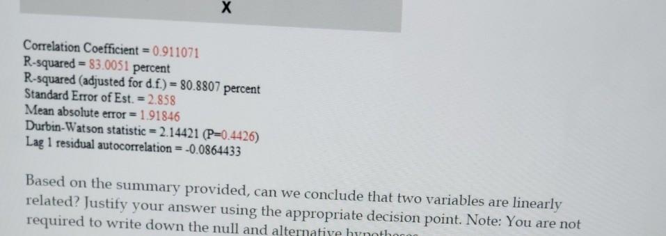 Solved The following (edited) Statgraphics outputs show the | Chegg.com