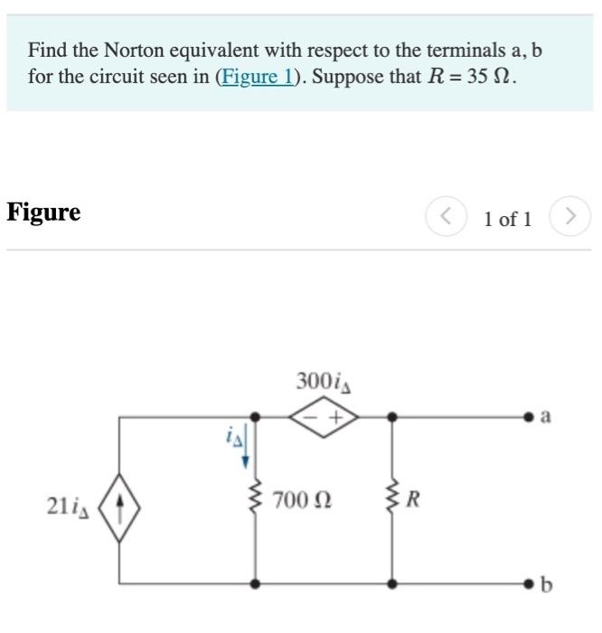 Solved Find the Norton equivalent with respect to the | Chegg.com