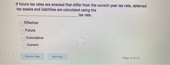 Solved If future tax rates are enacted that differ from the | Chegg.com
