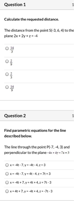 Solved Question 1 Calculate the requested distance. The | Chegg.com