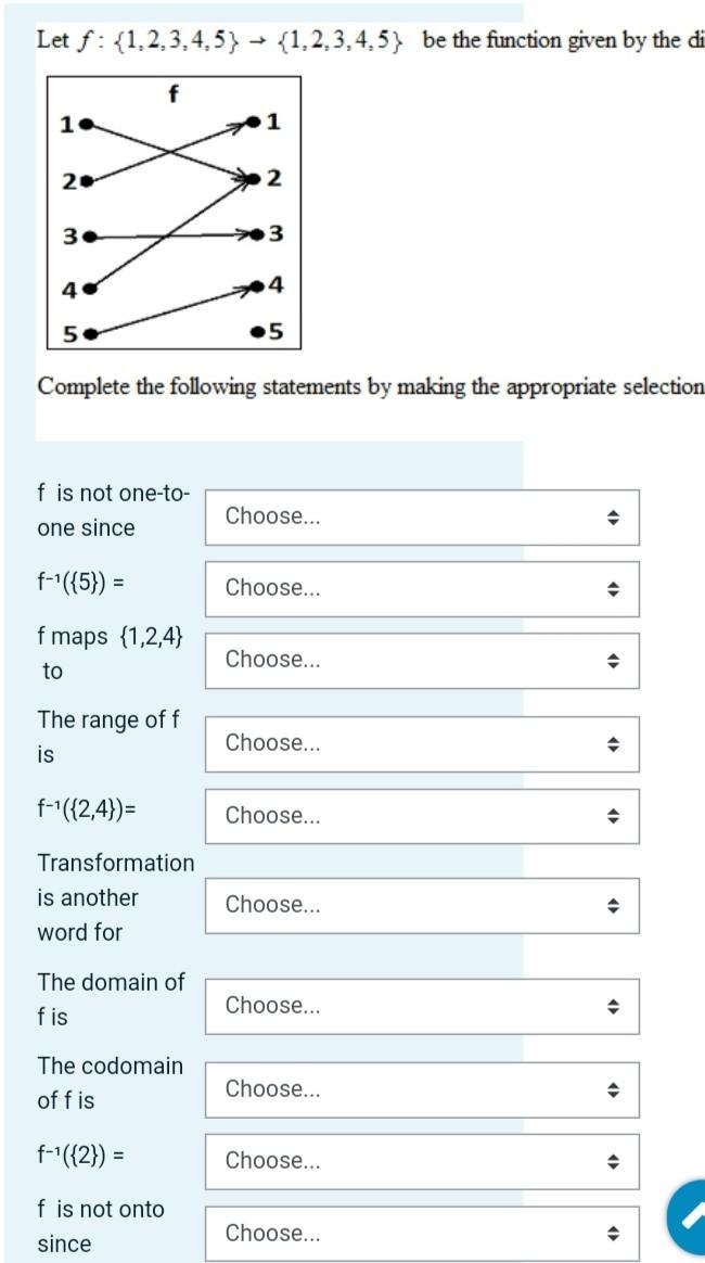 Solved Let f:{1,2,3,4,5}→{1,2,3,4,5} be the function given | Chegg.com