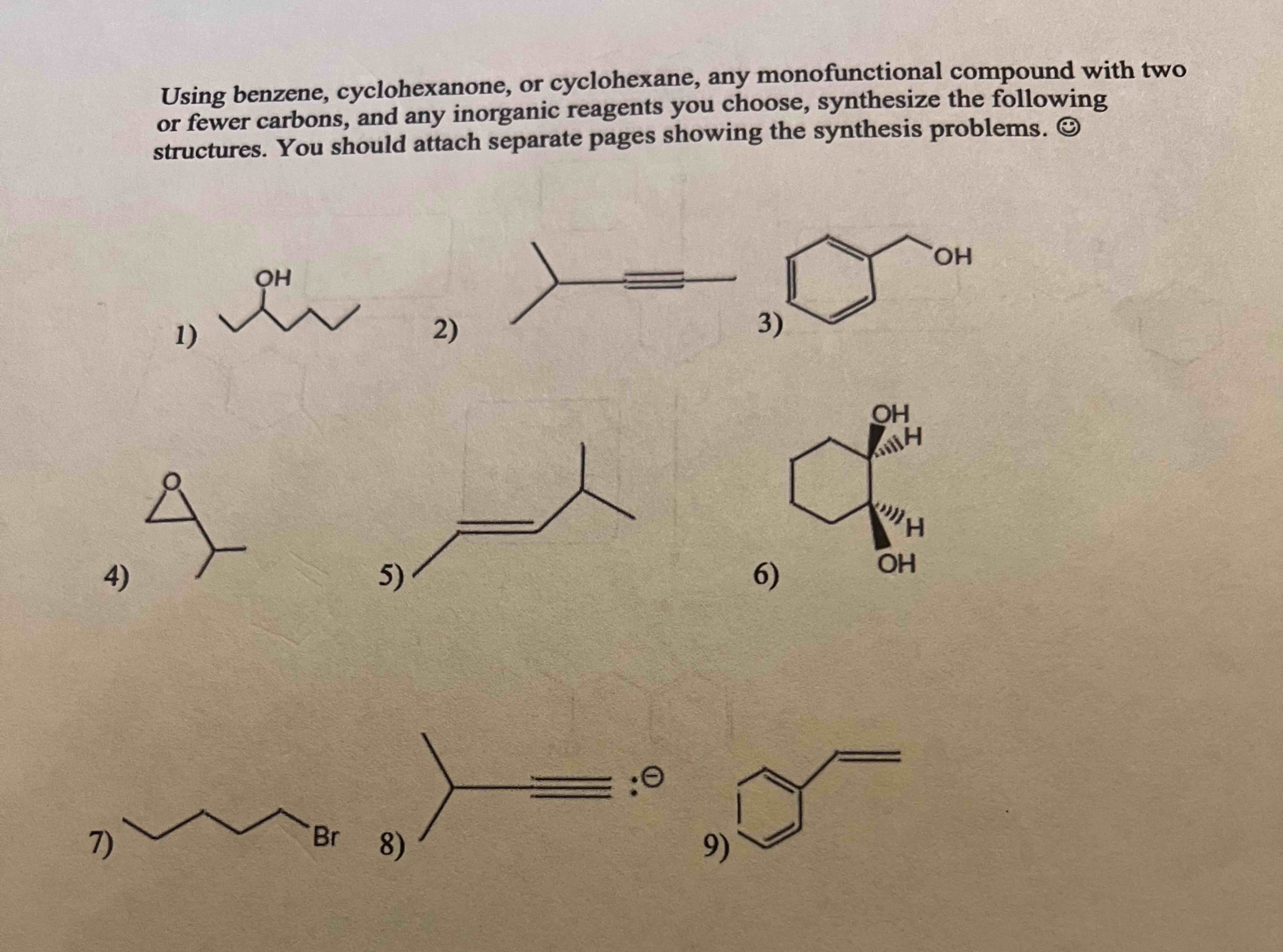 Solved Using benzene, cyclohexanone, or cyclohexane, any | Chegg.com