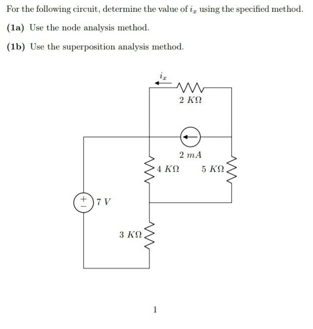 Solved For the following circuit, determine the value of ix | Chegg.com