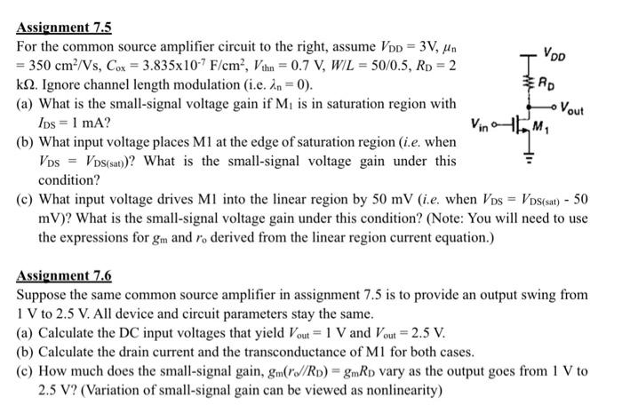 Solved Assignment 7.6 Suppose the same common source | Chegg.com