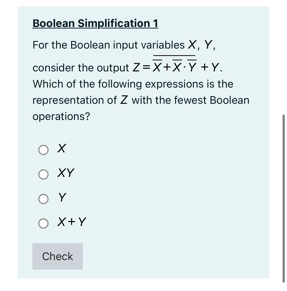 Solved Boolean Simplification 1For the Boolean input | Chegg.com Solved Boolean Simplification 1For the Boolean input | Chegg.com