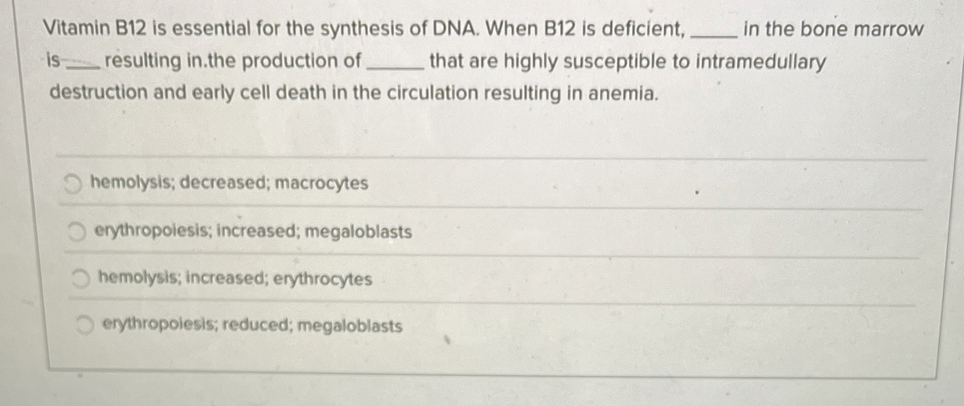 Solved Vitamin B12 ﻿is essential for the synthesis of DNA. | Chegg.com