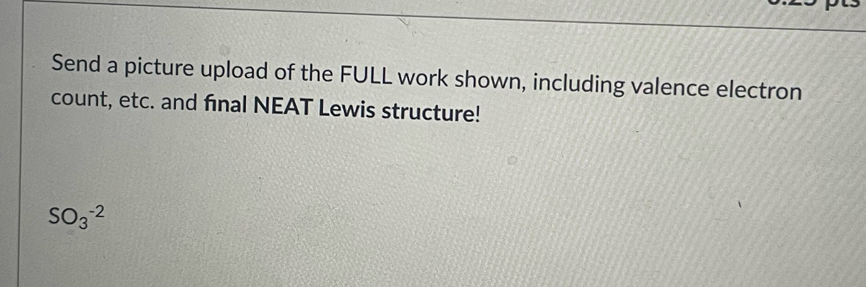 Solved Send a picture upload of the FULL work shown, | Chegg.com