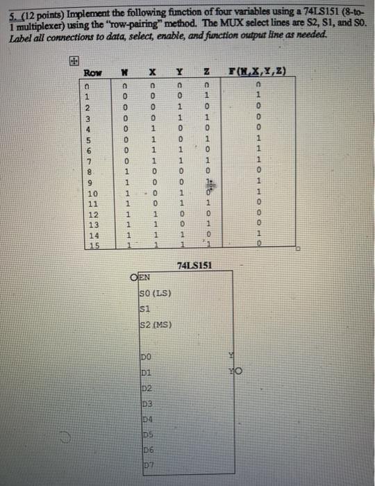 Solved 5. (12 points) Implement the following fimction of | Chegg.com