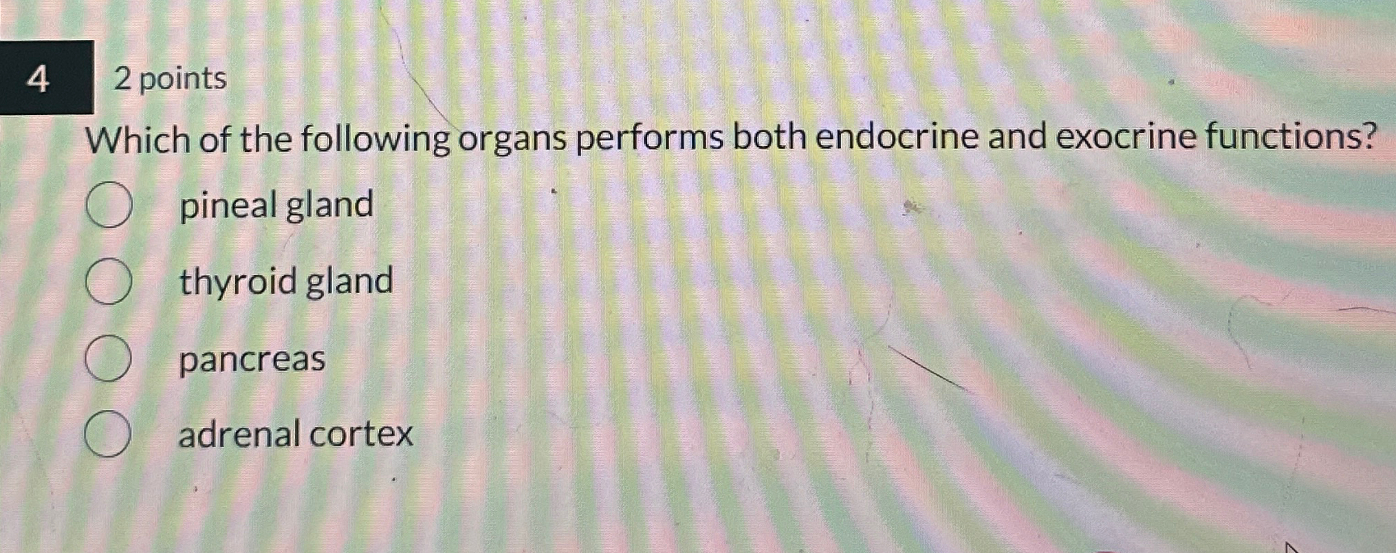 Solved 42 ﻿pointsWhich of the following organs performs both | Chegg.com