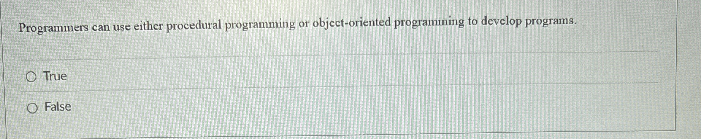 Solved Programmers can use either procedural programming or | Chegg.com
