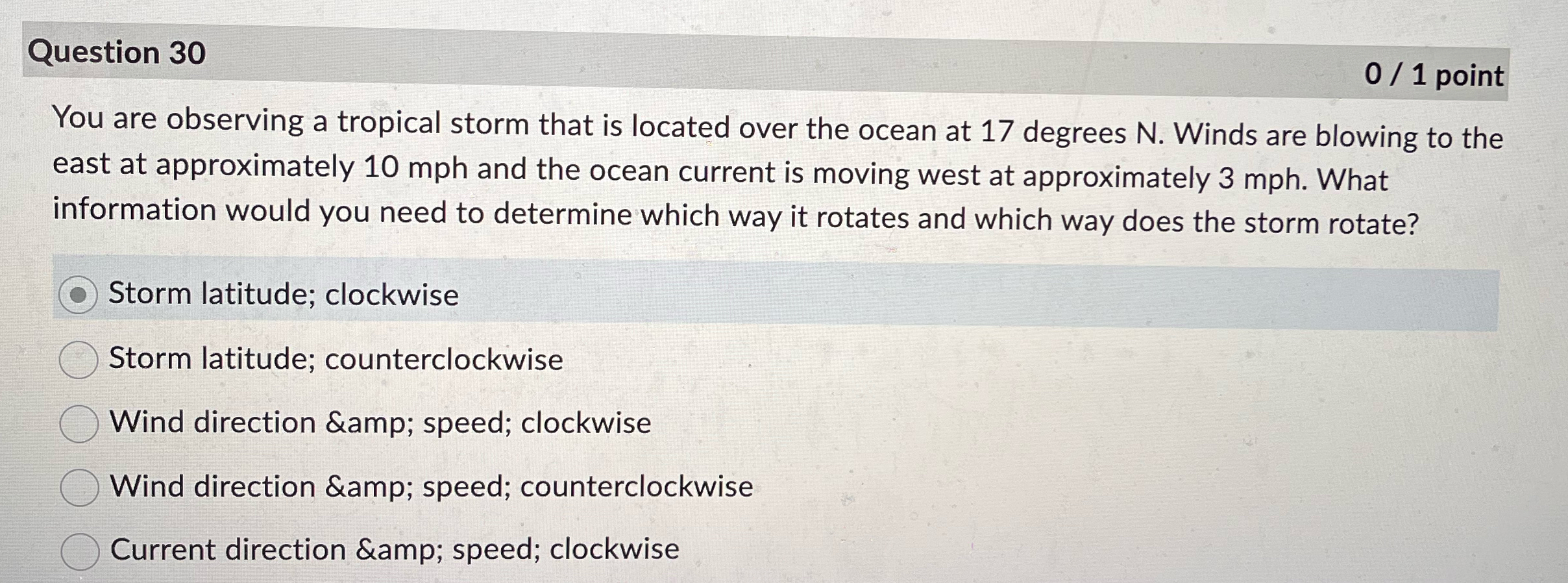 Solved Question 3001 pointYou are observing a tropical | Chegg.com Solved Question 3001 pointYou are observing a tropical | Chegg.com