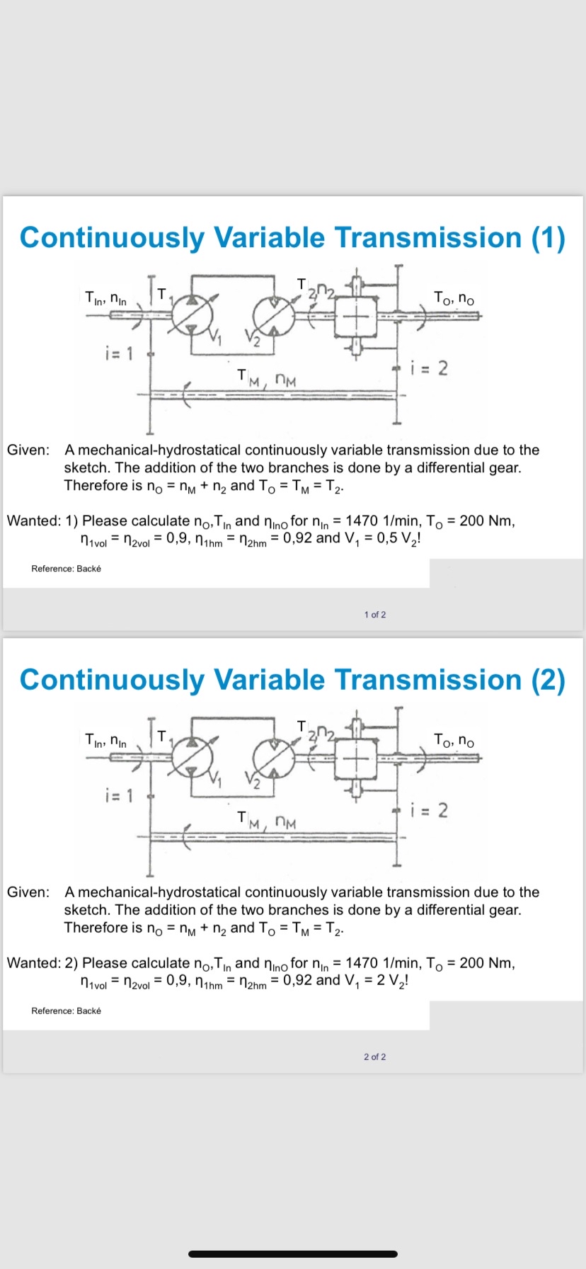 Solved by an EXPERT Continuously Variable Transmission (1)Given: A | Chegg.com