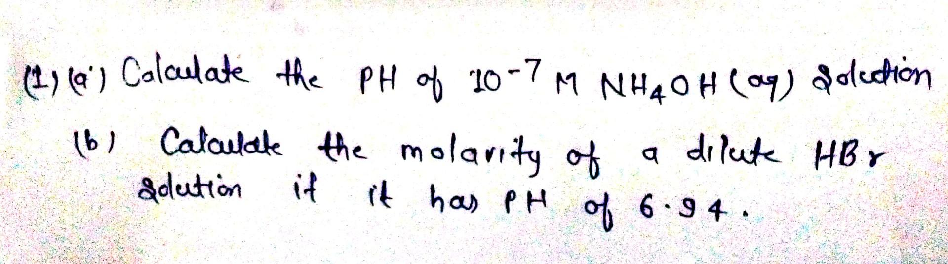 Solved (b) Calculate the molarity of a dilute HBr Solution | Chegg.com